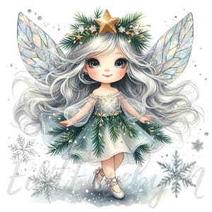 Christmas Tree Fairy Clipart | 10 High-quality 300 DPI Jpegs Commercial ...