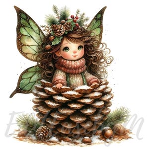 Pinecone Woodland Fairy Clipart | 10 High-quality 300 DPI Jpegs ...