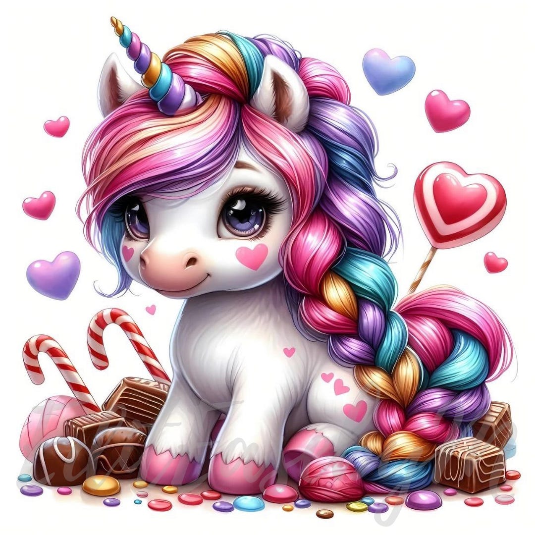 Sweet Treats Unicorn Clipart | 10 High-quality 300 DPI Jpegs Commercial ...