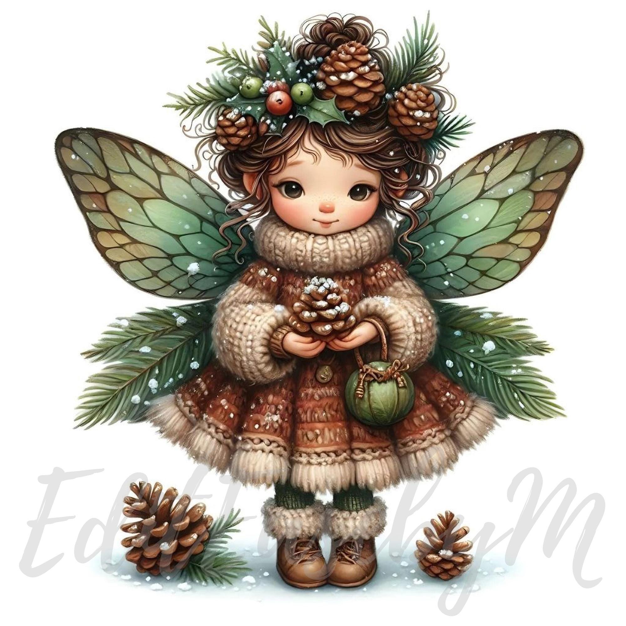 Pinecone Woodland Fairy Clipart | 10 High-quality 300 DPI Jpegs ...