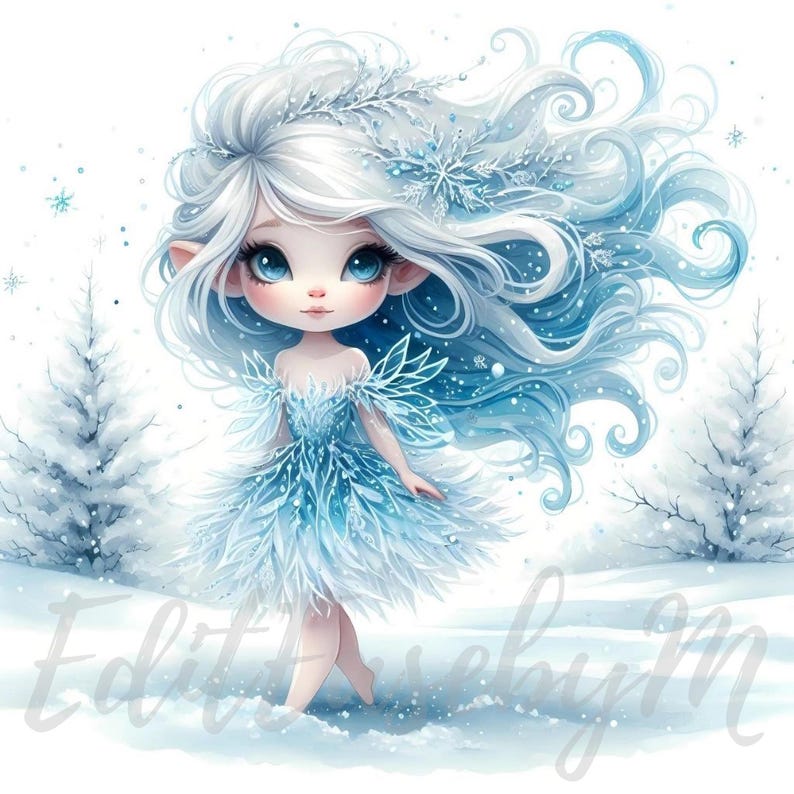 Frosty Snow Sprite Clipart | 10 High-quality 300 DPI Jpegs Commercial ...