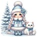 Frosty Cat Friend Gnome Clipart | 10 High-quality 300 DPI Jpegs ...