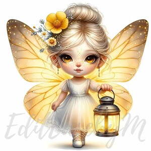 Buttercup Lantern Fairy Clipart | 10 High-quality 300 DPI Jpegs ...