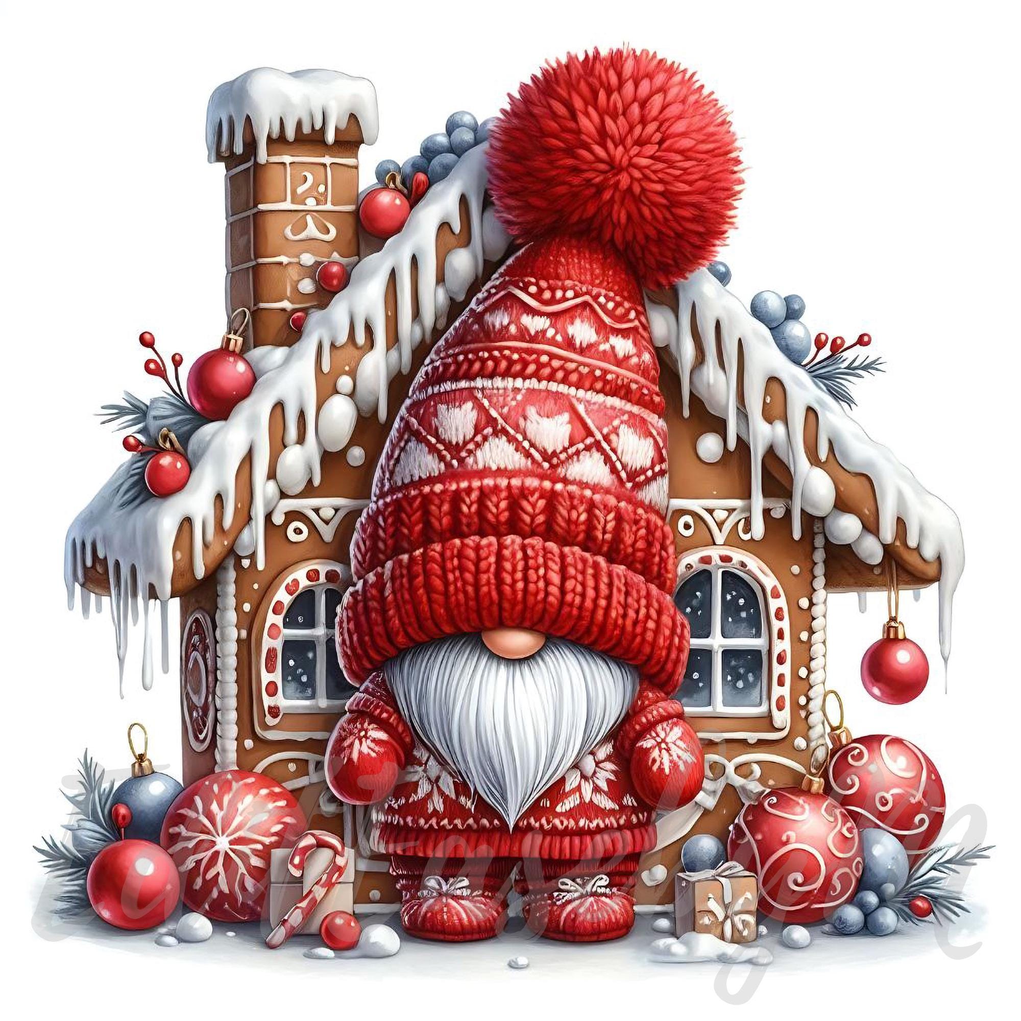 Christmas Santa Gnome Clipart | 10 High-quality 300 DPI Jpegs ...