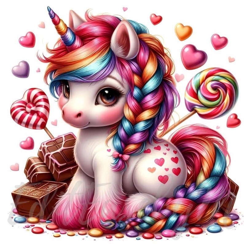 Sweet Treats Unicorn Clipart | 10 High-quality 300 DPI Jpegs Commercial ...