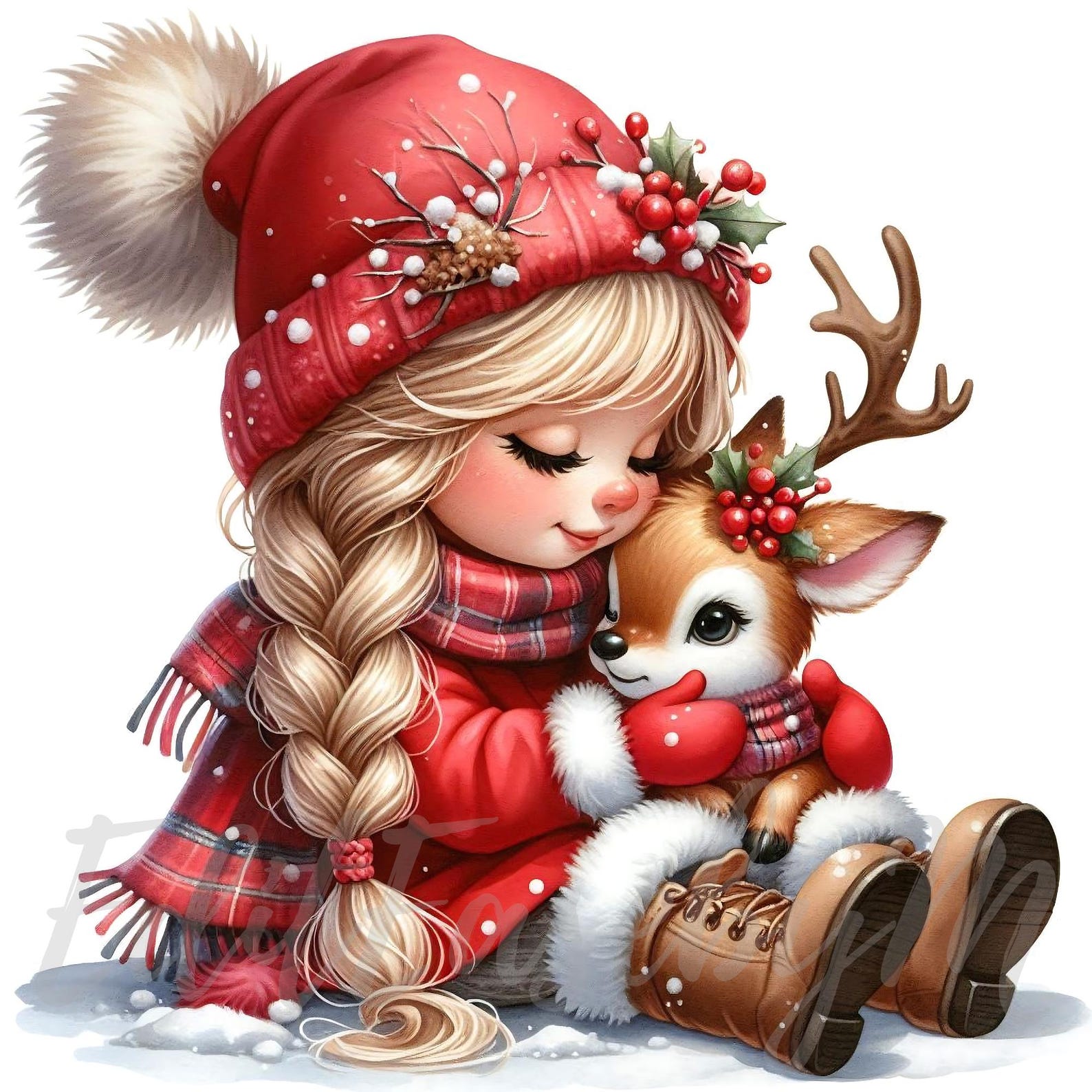 Reindeer Friend Gnome Clipart | 10 High-quality 300 DPI Jpegs ...