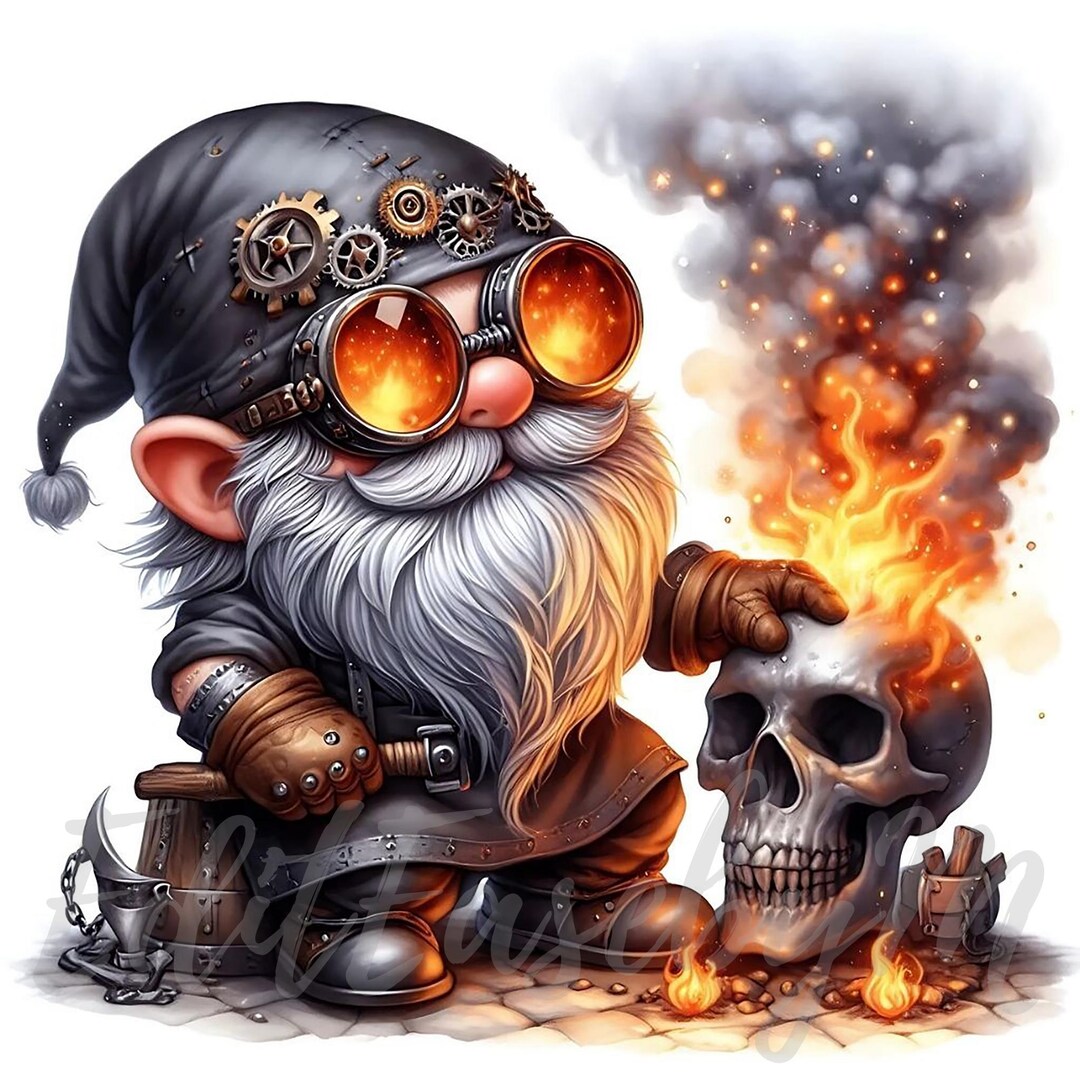 Forge Whisperer Gnome Clipart | 10 High-quality 300 DPI JPEG Commercial ...