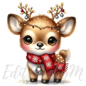 Christmas Reindeer Clipart | 10 High-quality 300 DPI Jpegs Commercial ...