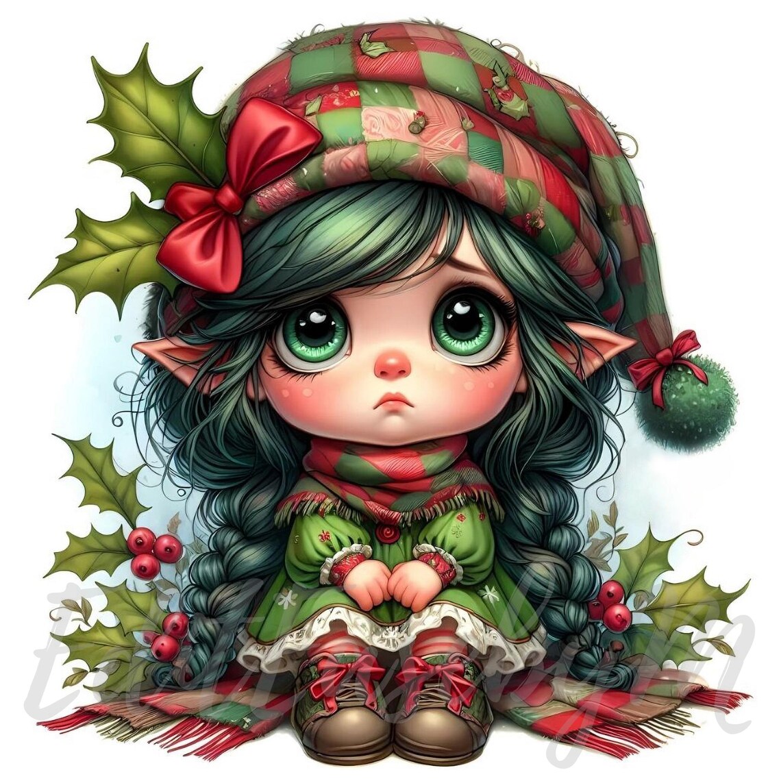 Mistletoe Mischief Gnome Clipart | 10 High-quality 300 DPI Jpegs ...