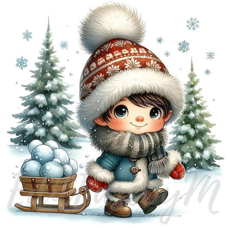 Snowball Champion Gnome Clipart | 10 High-quality 300 DPI Jpgs ...