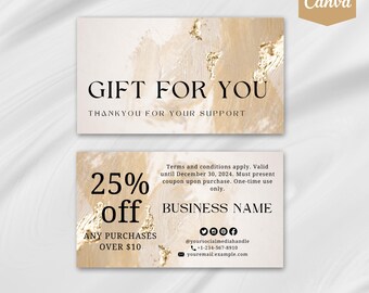 Editable Coupon Card Template Customizable Marketing Card for Small ...