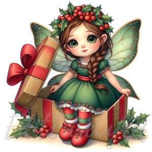 Jolly Holly Fairy Clipart | 10 High-quality 300 DPI Jpegs Commercial ...
