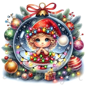 Christmas Bauble Gnome Clipart | 10 High-quality 300 DPI Jpegs ...