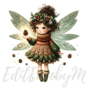 Pinecone Woodland Fairy Clipart | 10 High-quality 300 DPI Jpegs ...