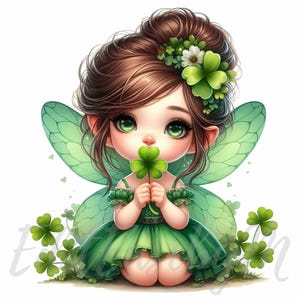 Clover Fairy Clipart | 10 High-quality 300 DPI Jpgs Commercial Use ...