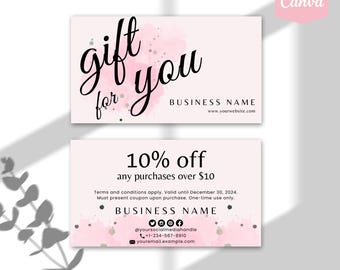 Editable Coupon Card Template Customizable Marketing Card for Small ...