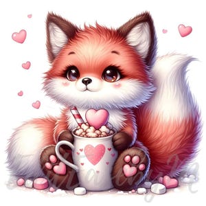 Snuggle Fox Clipart | 10 High-quality 300 DPI Jpegs Commercial Use ...
