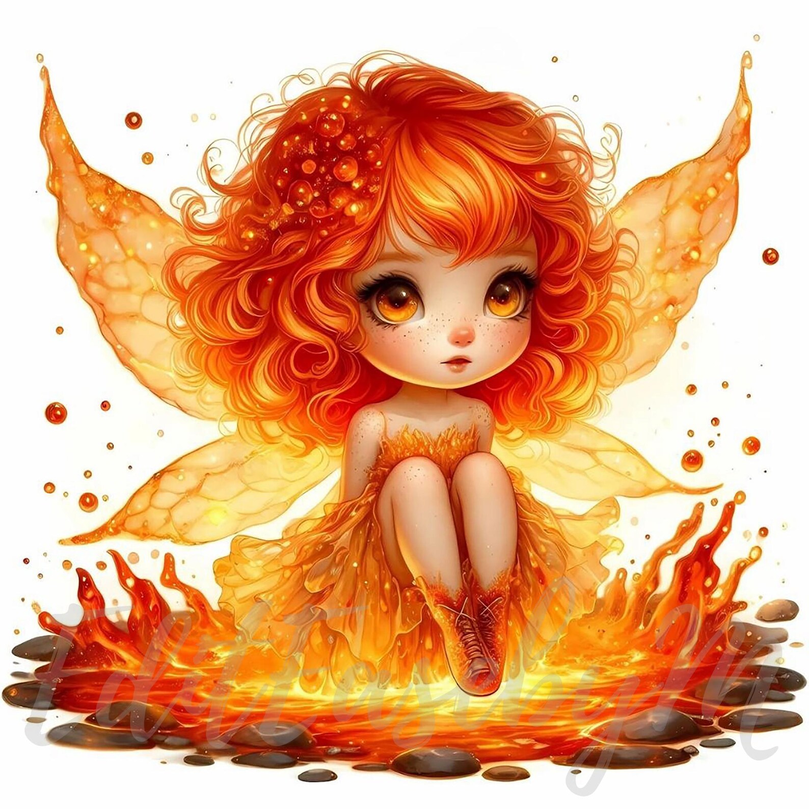 Ember Glow Fairy Clipart | 10 High-quality 300 DPI Jpegs Commercial Use ...