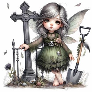 Enchanted Graveyard Fairy Clipart | 10 High-quality 300 DPI Jpegs ...