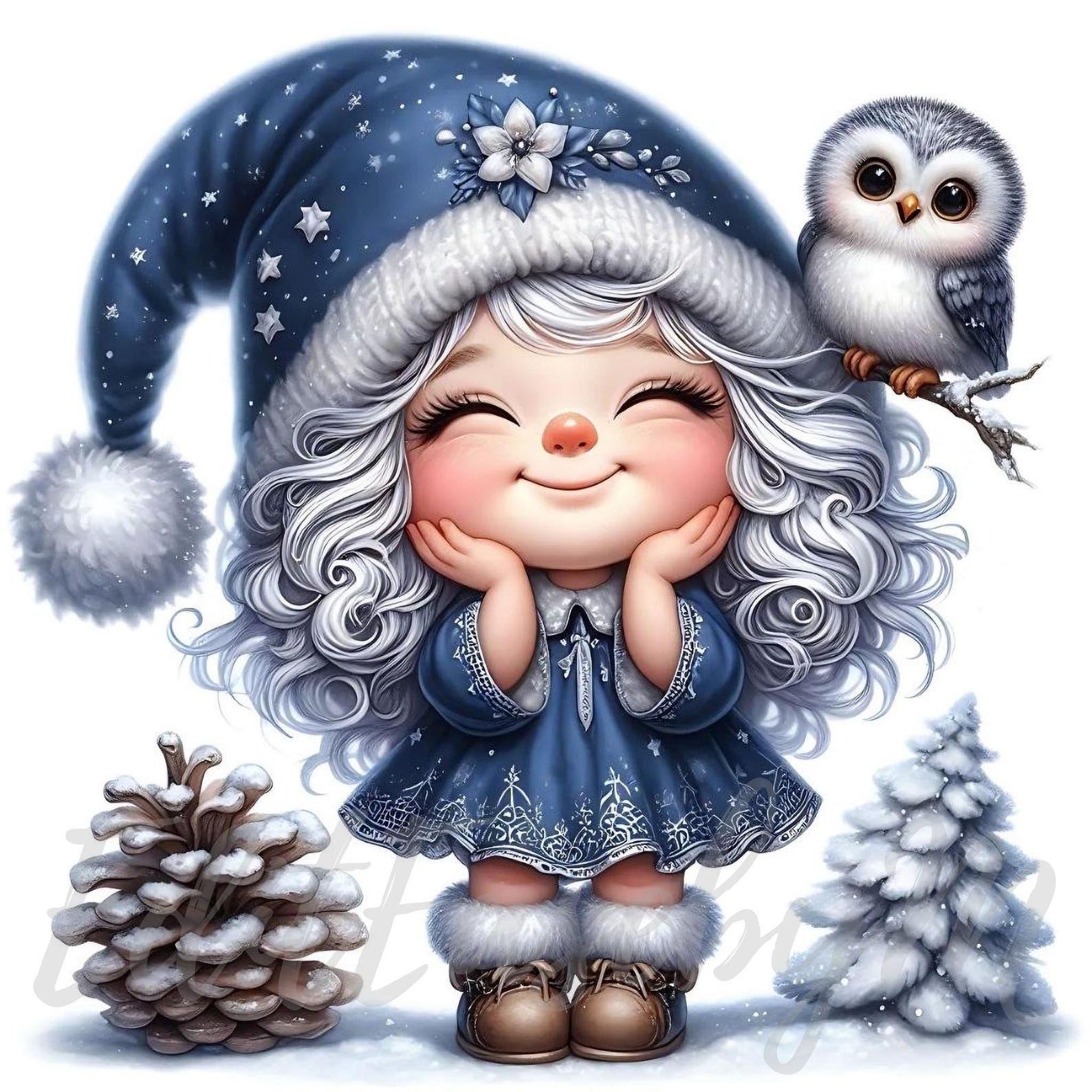 Frosty Fable Gnome Clipart | 10 High-quality 300 DPI Jpegs Commercial ...