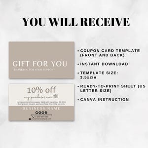 Editable Coupon Card Template Customizable Marketing Card for Small ...