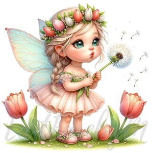 Tulip Sprite Fairy Clipart | 10 High-quality 300 DPI Jpegs Commercial ...