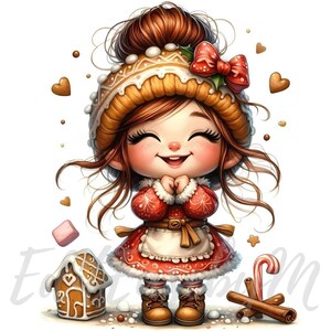 Gingerbread Gnome Clipart | 10 High-quality 300 DPI Jpegs Commercial ...