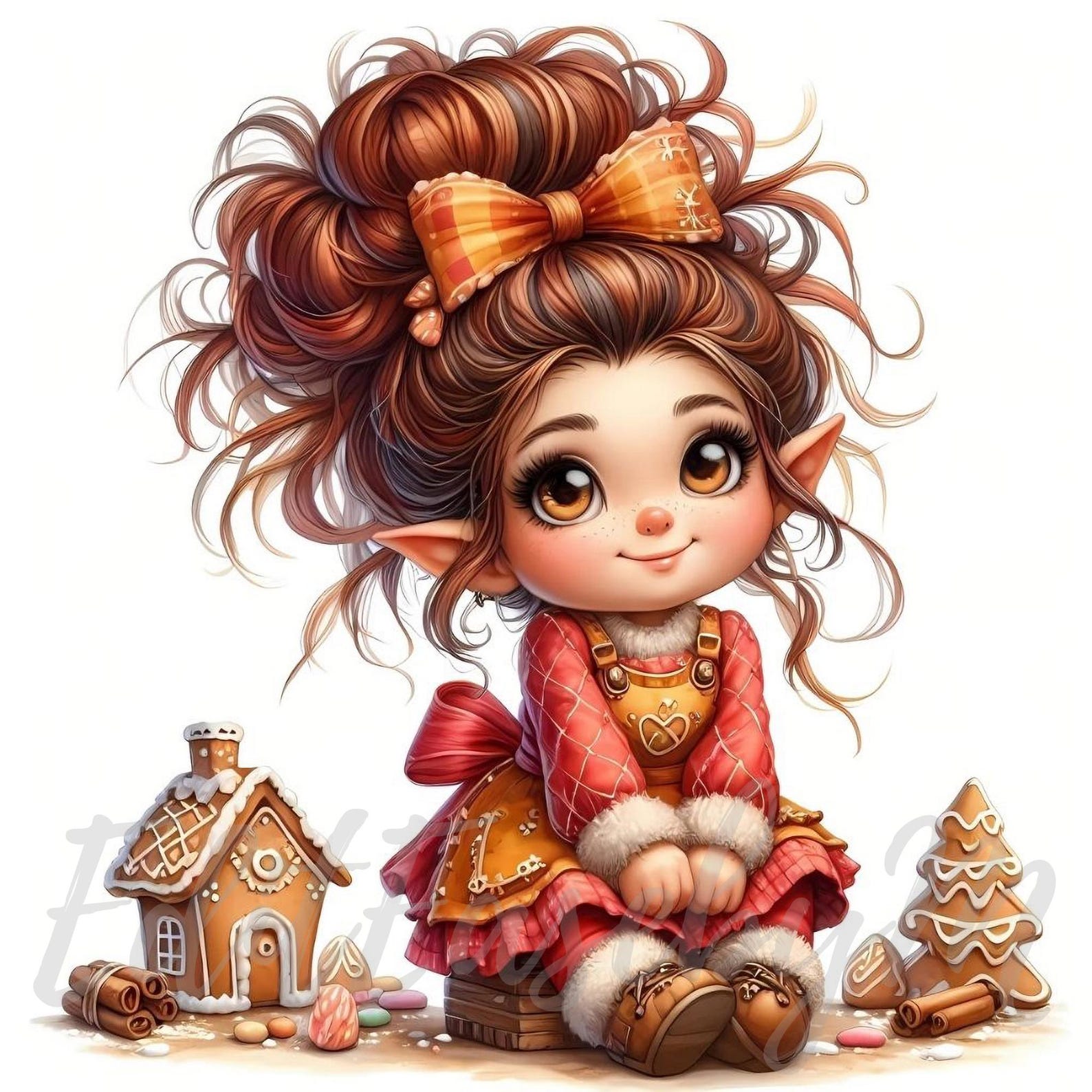 Gingerbread Gnome Clipart | 10 High-quality 300 DPI Jpegs Commercial ...