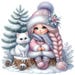 Winter Wonderland Cat Friend Gnome Clipart | 10 High-quality 300 DPI ...