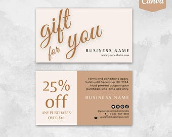 Editable Coupon Card Template Customizable Marketing Card for Small ...