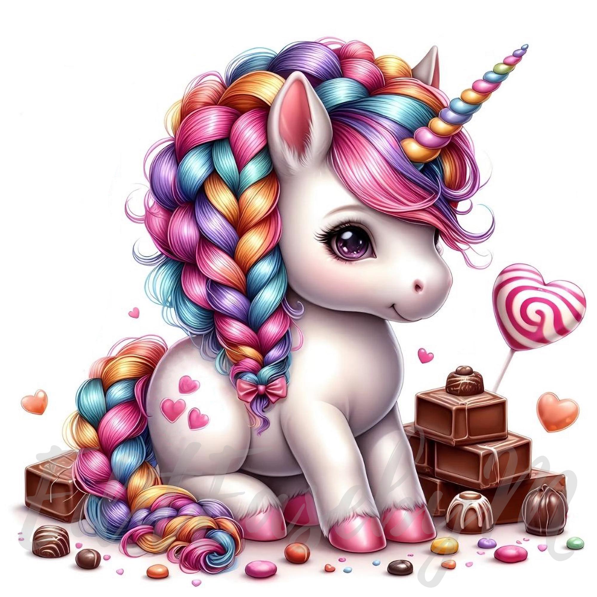 Sweet Treats Unicorn Clipart | 10 High-quality 300 DPI Jpegs Commercial ...