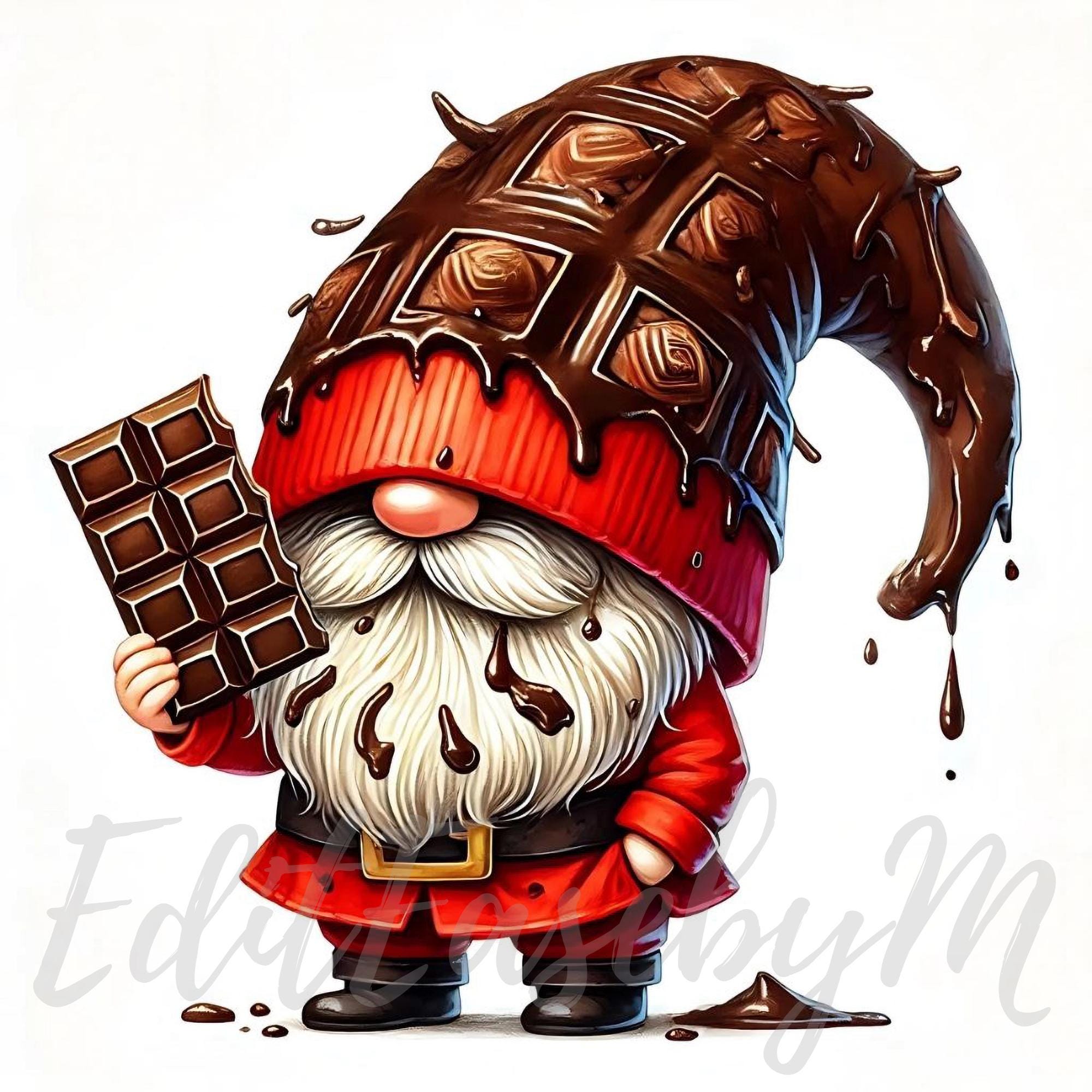 Chocolate Lover Gnome Clipart | 10 High-quality 300 DPI Jpgs Commercial ...