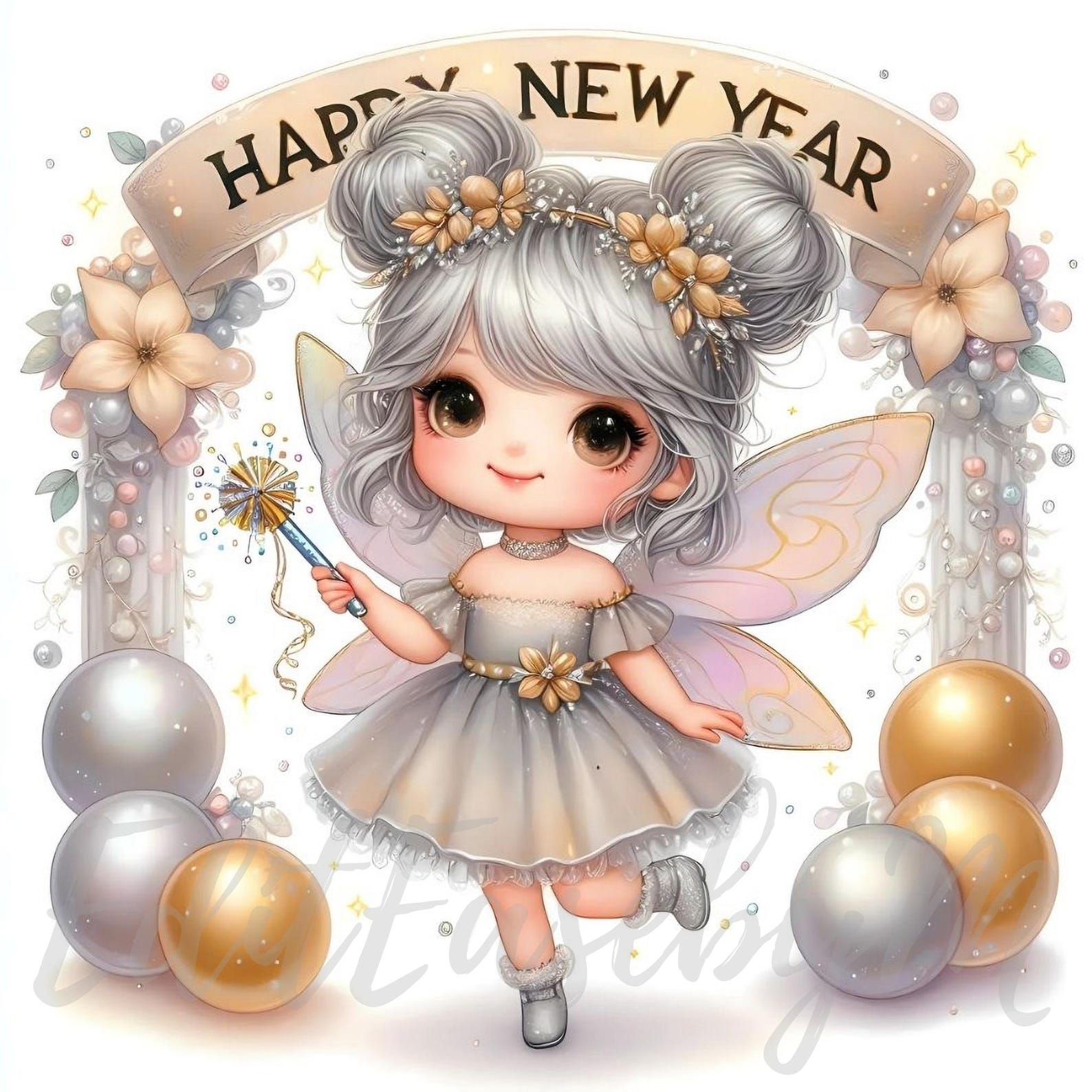 Sparkling New Year Fairy Clipart | 10 High-quality 300 DPI Jpegs ...