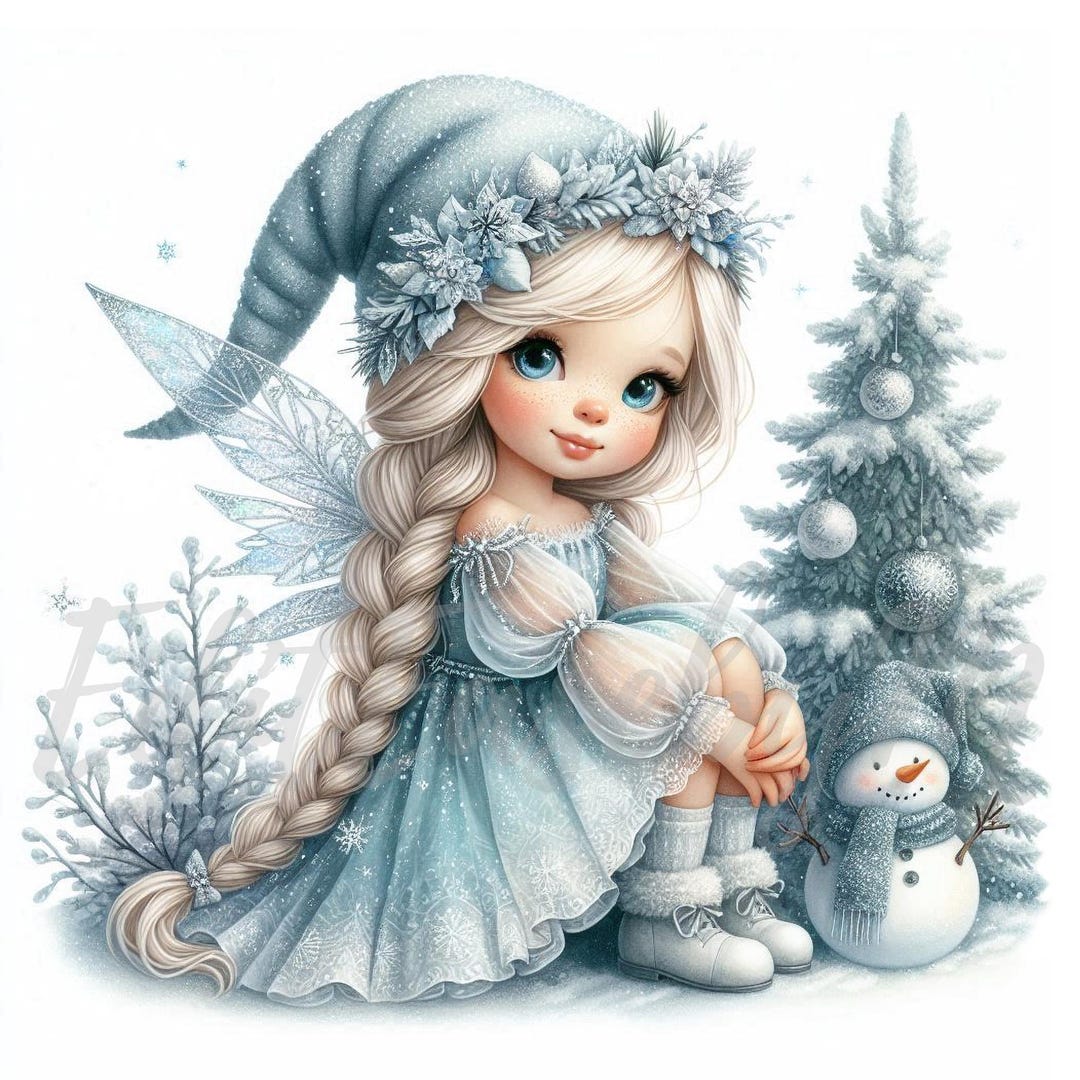 Winter Snowflake Fairy Gnome Clipart 10 High-quality 300 DPI Jpgs ...