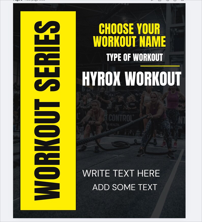 HYROX Workout Template Pack | 40 Editable Canva Workouts - Etsy