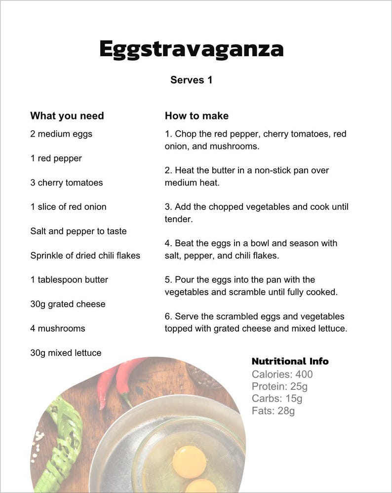 10 Day Lunch Meals Pack | Step-by-step Healthy Recipes - Etsy