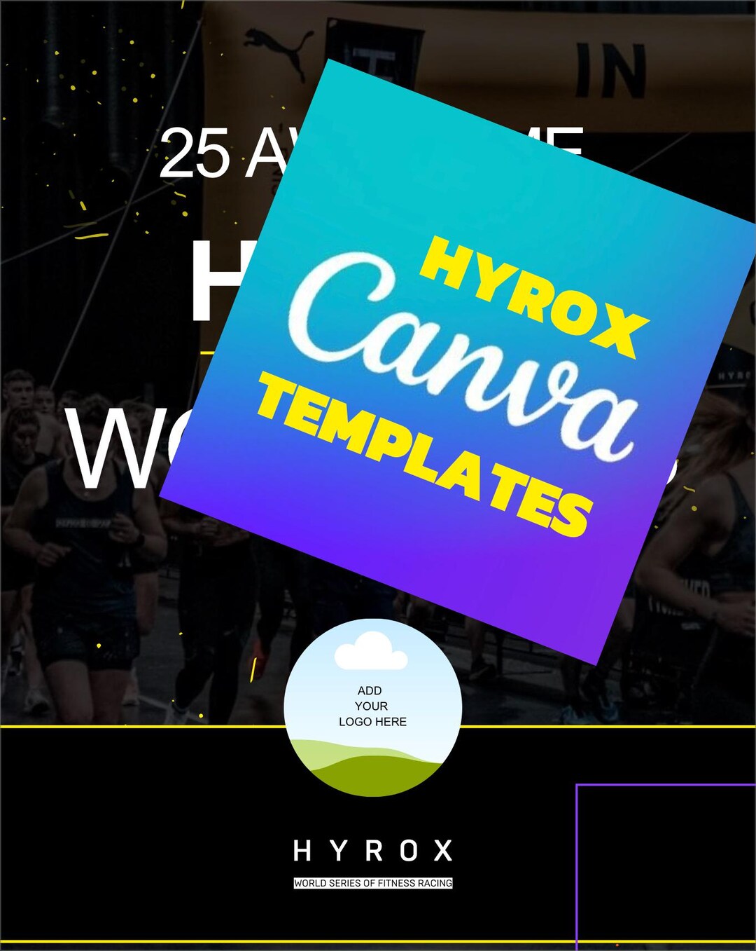 25 White Labelled HYROX Style Workout Cards | for Canva - Etsy