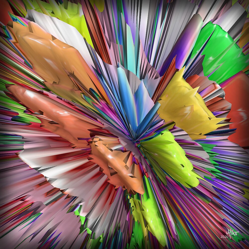 Miko-digipainting 0143 the World Exploding 2020 digital-physical ...