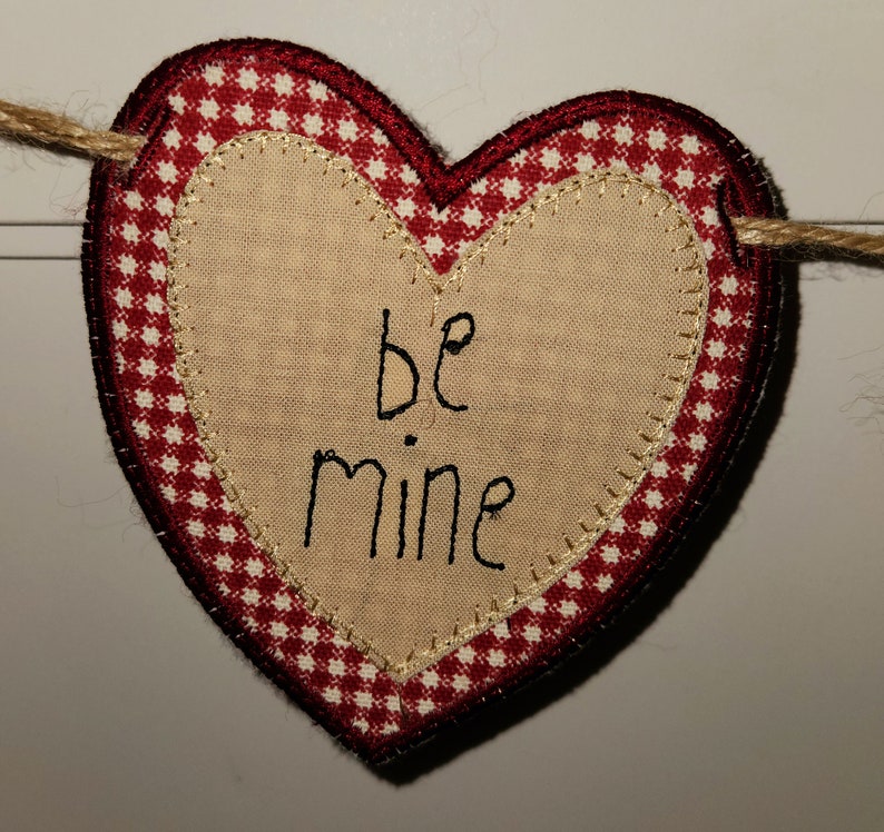 Primitive Valentine's Heart Garland, Valentine's Day Decor, Primitive ...