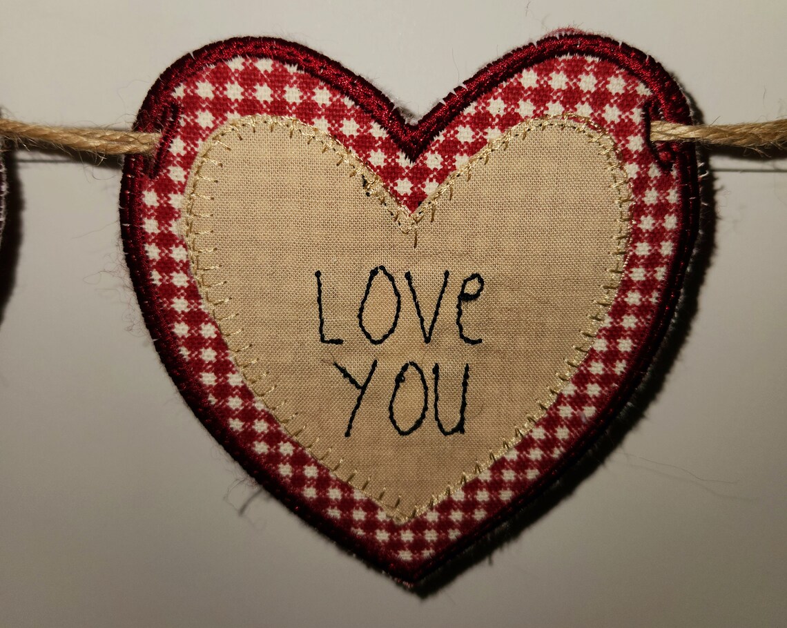 Primitive Valentine's Heart Garland, Valentine's Day Decor, Primitive ...