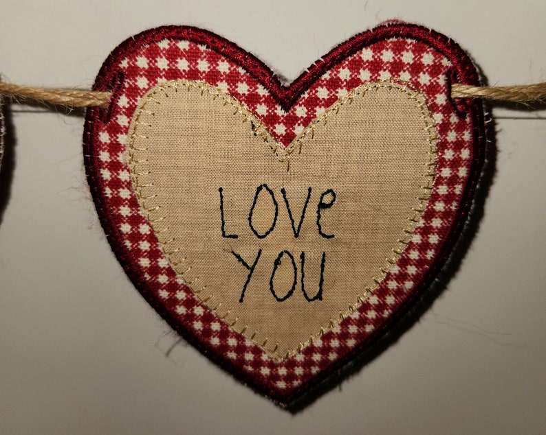 Primitive Valentine's Heart Garland, Valentine's Day Decor, Primitive ...