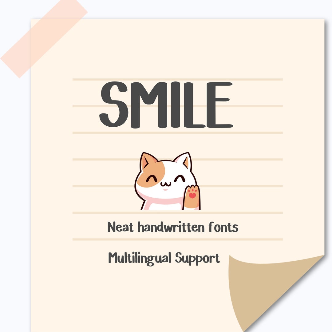 Smile Font Handwritten Font clean Font Simple Font Digital Planner Font ...