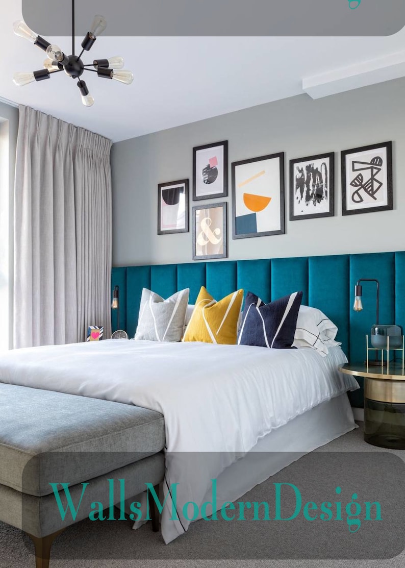 SET 10030 Cm Headboard Soft Panels upholstered Soft Bumper, Soft Wall Padding and Padded Boards ...