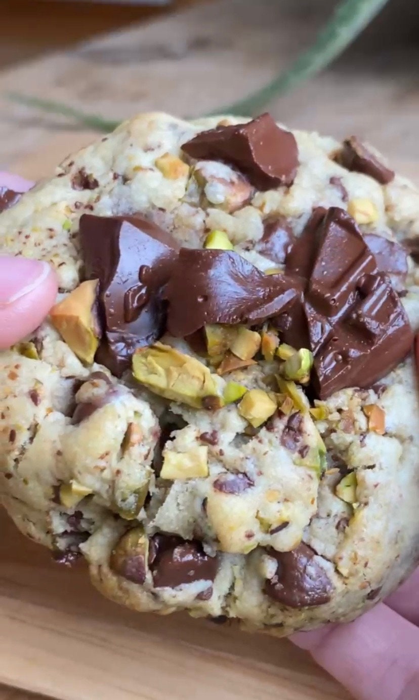 Pistachio-stuffed Chunky Chocolate Cookie Recipe | Gourmet Cookie ...