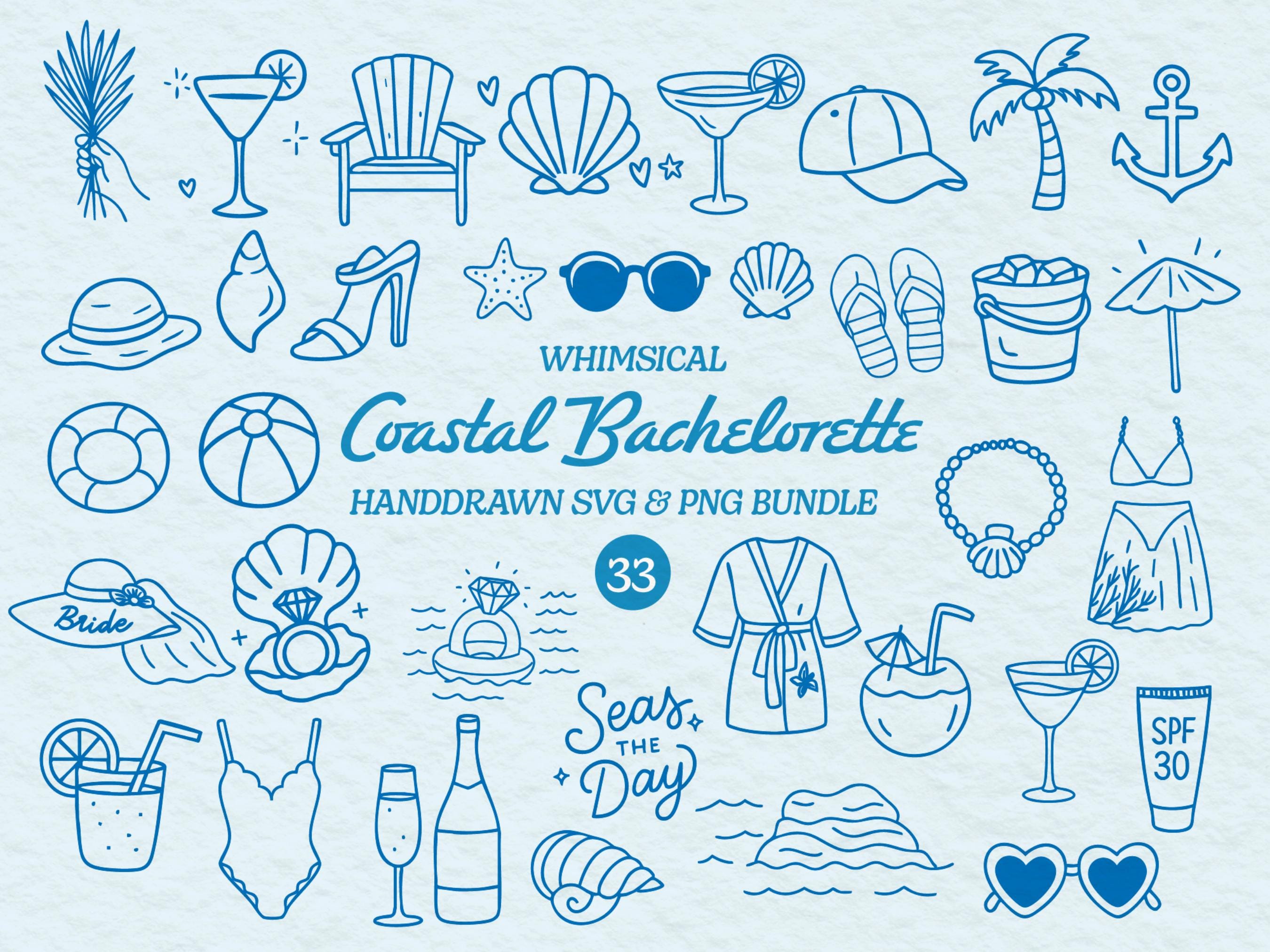 Coastal Bachelorette Clipart Bundle Last Toast on the Coast SVG ...