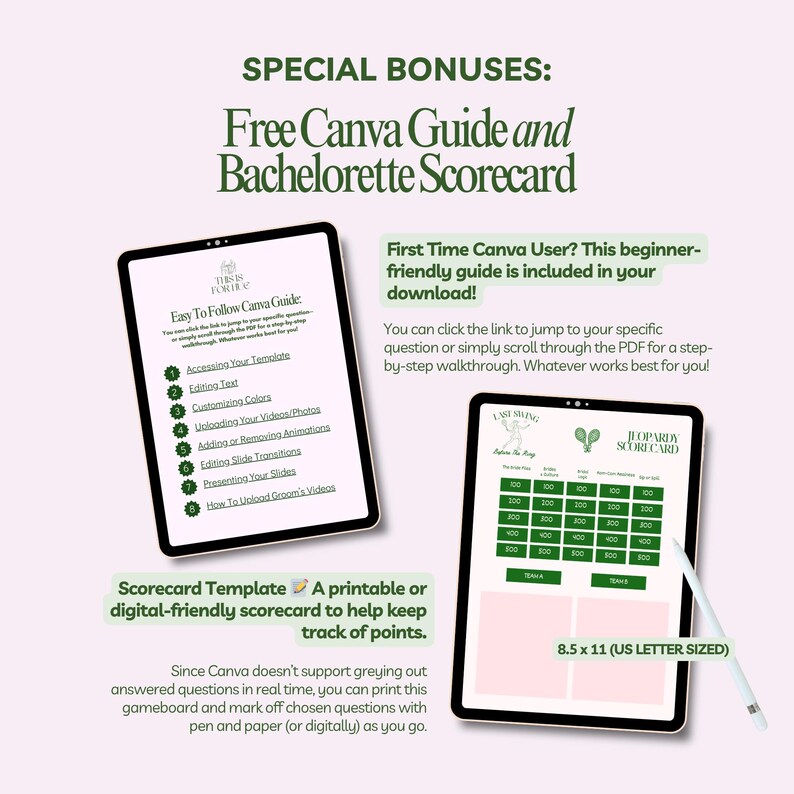 Last Swing Bachelorette Jeopardy Canva Editable Game Tennis ...