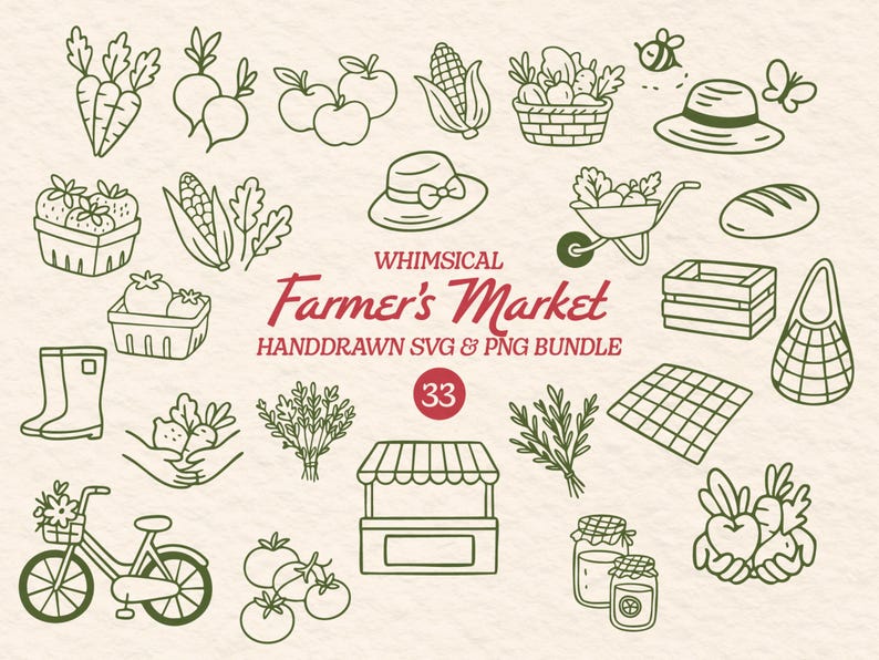 Farmers Market Png Clipart Bundle Fresh off the Market Whimsical ...