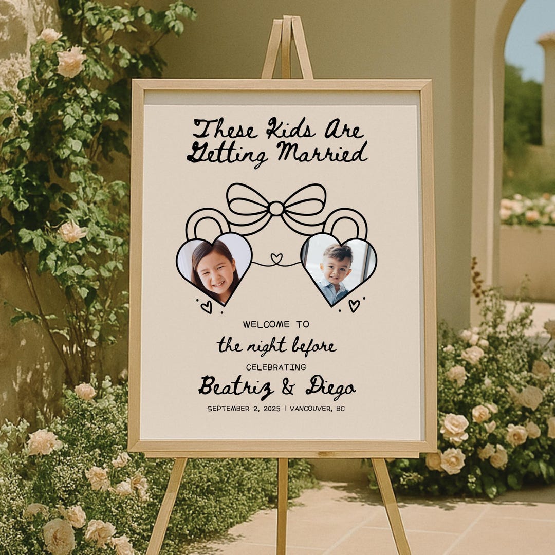 These Kids Are Getting Married Welcome Sign Canva Editable Template ...