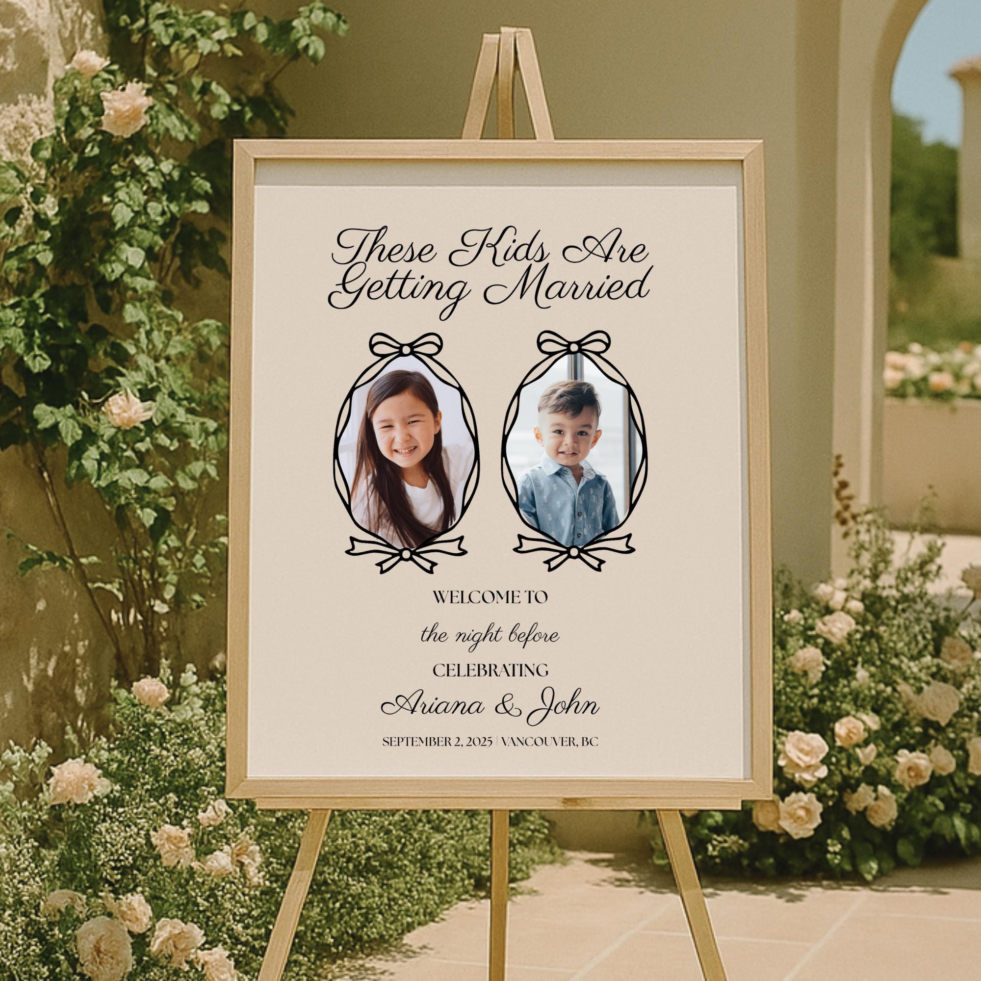 These Kids Are Getting Married Welcome Sign Canva Editable Template ...