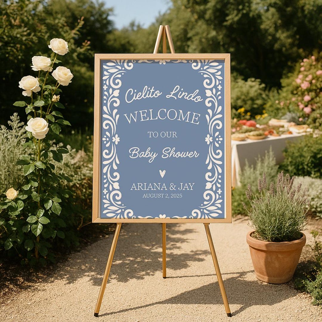 Blue Cielito Lindo Baby Shower Welcome Sign Baby Shower Decor Editable ...